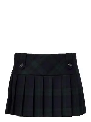 Miu Miu Plaid Virgin Wool Twill Miniskirt - Multicoloured