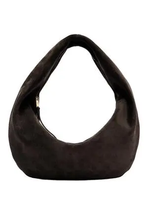 Khaite Olivia Medium Suede Shoulder Bag - Brown