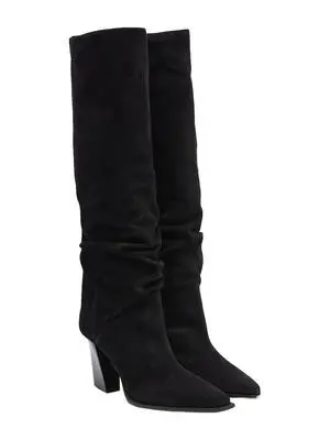 JIMMY CHOO Hart 85 Suede Knee-high Boots - Black