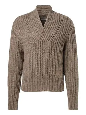 Burberry Ribbed-knit Wool Sweater - Beige