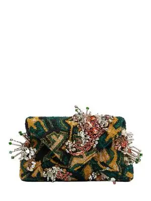 Dries Van Noten Embellished Jacquard Clutch - Multicoloured