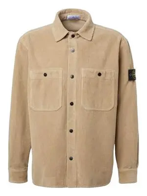 Stone Island Compass Cotton Corduroy Overshirt - Beige