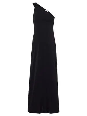 ERES Bow-detail One-shoulder Maxi Dress - Black