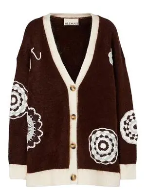 ALEMAIS Alémais Crochet-trimmed Cardigan - Brown