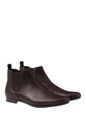 Prada Leather Chelsea Boots - Dark Brown