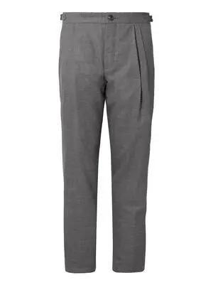 Mr P. Steve Pleated Wool Tapered Trousers - Gray