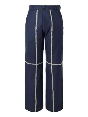 KARTIK RESEARCH Rabari Embroidered Trousers - Blue