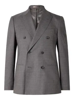 MR P. Mr P. - Slim-Fit Double-Breasted Wool Suit Jacket - Men - Gray - 38