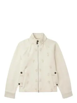 KARTIK RESEARCH Embellished Wool Harrington Jacket - Neutrals