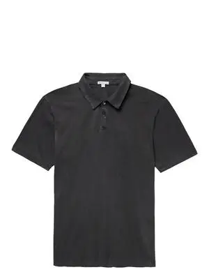 JAMES PERSE Supima Cotton-jersey Polo Shirt - Gray