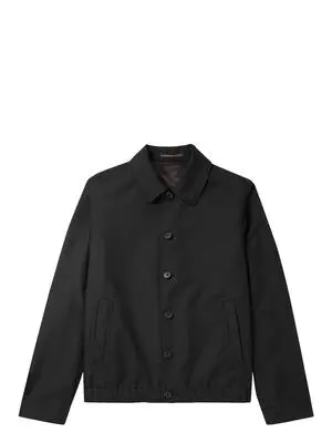 Incotex Wool And Mohair-blend Twill Bomber Jacket - Black