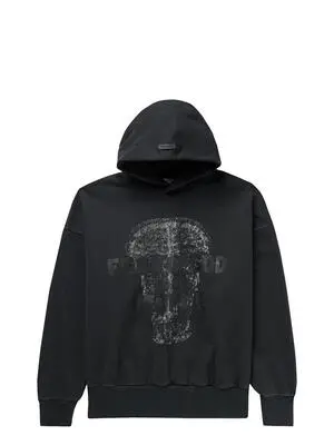 Fear Of God Printed Cotton-jersey Hoodie - Black