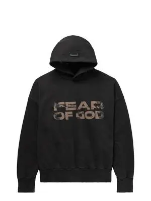 Fear Of God Logo-print Cotton-jersey Hoodie - Black