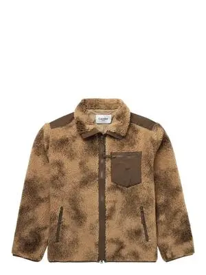 CORRIDOR Printed Fleece Jacket With Shell Trims - Brown
