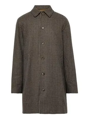 A.p.c. Mac Paul Houndstooth Wool-blend Coat - Brown