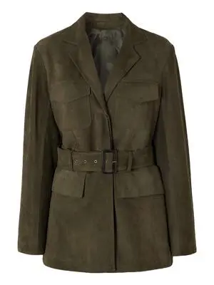 Purdey Wilton Belted Suede Jacket Forest Green