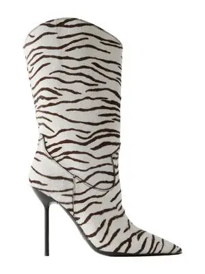 Paris Texas Lidia Zebra-print Calf Hair Ankle Boots - Animal Print