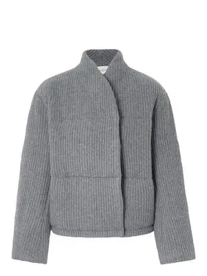 Le Kasha Linz Padded Ribbed Cashmere Jacket - Gray