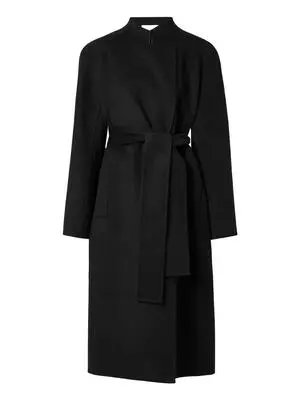 Khaite Deena Belted Wool Coat - Black
