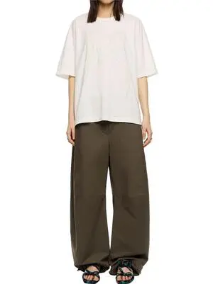 Bimba Y Lola Adjustable Barrel Leg Trousers Dark Khaki