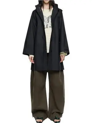 Bimba Y Lola Rubberized A-line Trench - Dark Navy