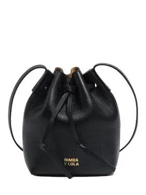 Bimba Y Lola Leather Bucket Bag - Black