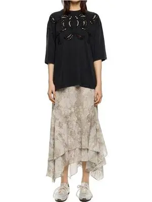 Bimba Y Lola Snake Print Asymmetric Pleated Midi Skirt - Snake Taupe