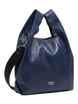 Bimba Y Lola Leather Paper Bag Handbag - Blue