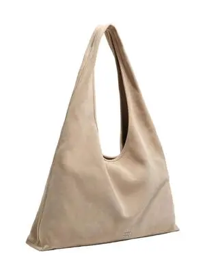 Bimba Y Lola Leather Maxi Shoulder Bag - Sand