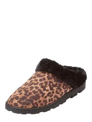 COMFORTVIEW Andy Fur Clog Slipper - Leopard
