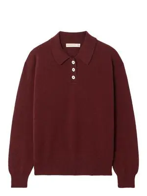&daughter Edith Wool Polo Sweater - Burgundy