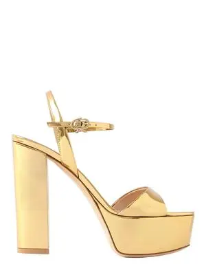 GIANVITO ROSSI Marlena 85 Mirrored-leather Platform Sandals - Gold