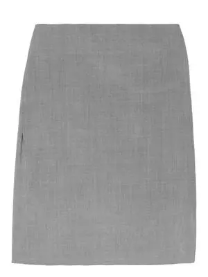 Calvin Klein Luna Wool Knee Length Skirt Light Gray