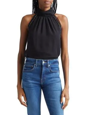 Veronica Beard Tanisha Sleeveless Silk Top - Black