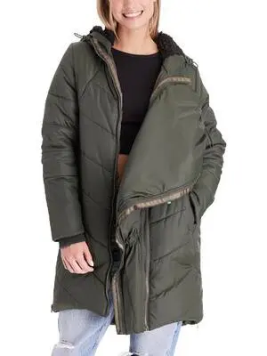 MODERN ETERNITY Harper 3-in-1 Mid-thigh Maternity Coat - Khaki Green