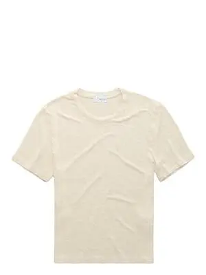 WOLF VS. GOAT (WVG) Short Sleeve Linen Crew Neck Tee - Panna