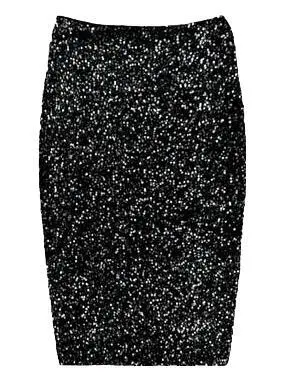 Baacal Kaya Sequin Midi Skirt Silver/black