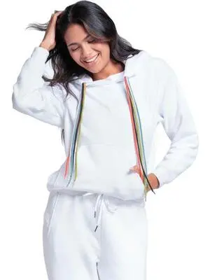 Lucky In Love Chroma Cord Fleece Hoodie - White