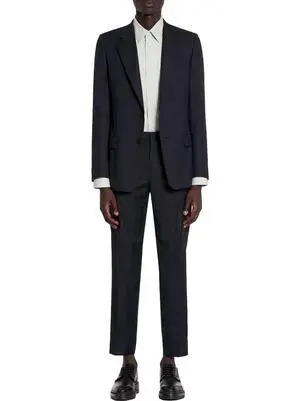 LANVIN Single-breasted Flap Pockets Jacket - Navy Blue