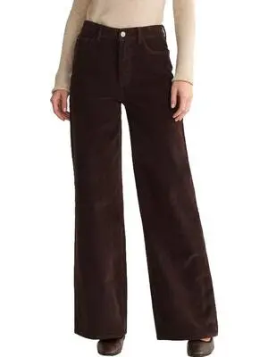 Warp + Weft High-waist Corduroy Wide-leg Jeans - Americano