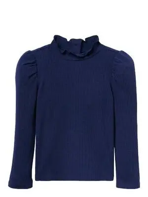 Janie And Jack Ribbed Turtleneck Top - Blue