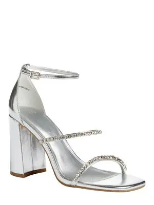 Bp. Nessa Embellished Ankle Strap Sandals - Silver Metallic