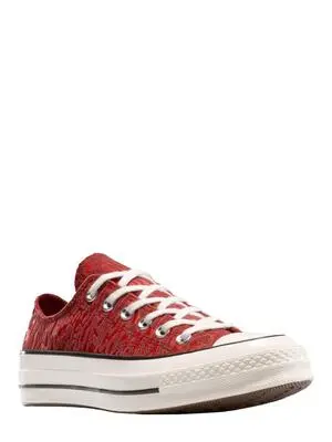 CONVERSE Chuck 70 Leopard Flocked Satin Low Top Sneakers - Rottin Apple/by The Campfire