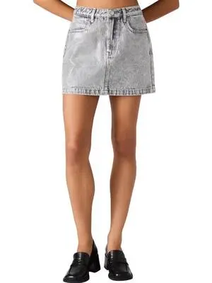 Steve Madden Beck Denim Miniskirt - Silver