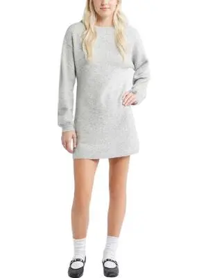 Bp. Sweater Knit Minidress Grey Soft Heather