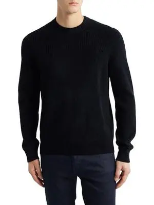Hugo Boss Rib-knit Crewneck Sweater - Black