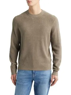 Hugo Boss Rib-knit Crewneck Sweater - Open Brown