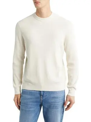 Hugo Boss Rib-knit Crewneck Sweater - Open White