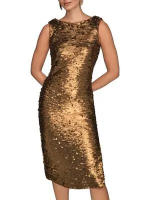 DONNA KARAN NEW YORK Sequin Sleeveless Mini Dress