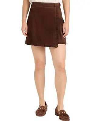 Cinq À Sept Scotlyn Faux-wrap Miniskirt - Dark Sepia